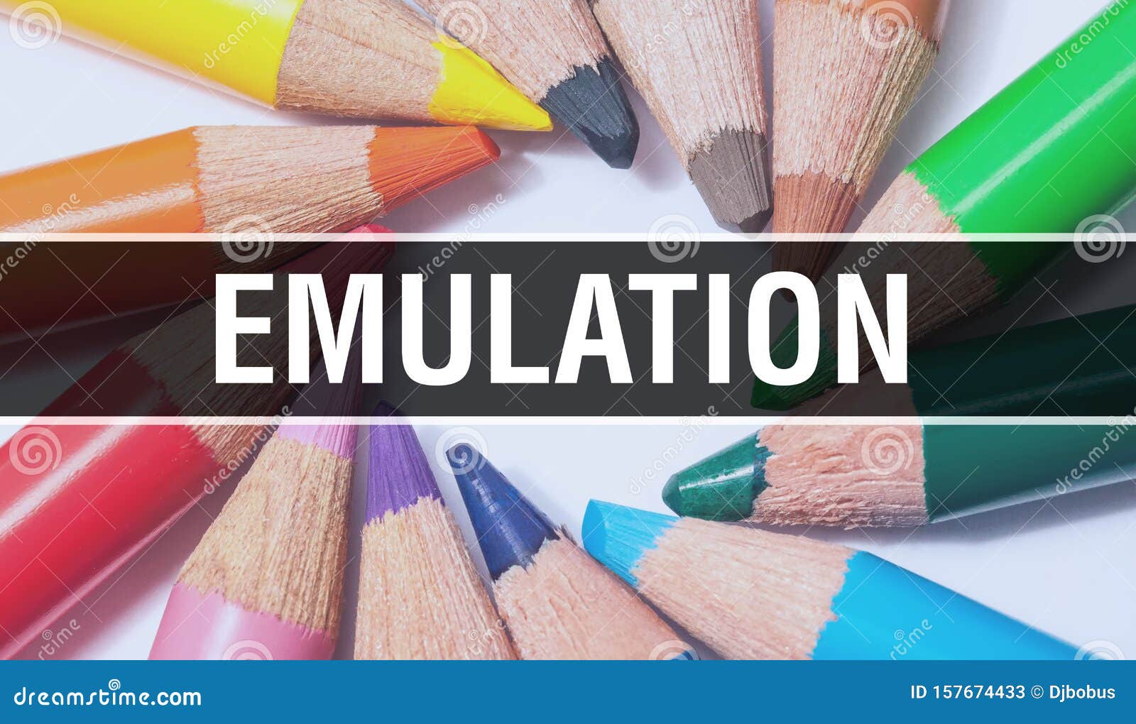 Emulation Concept Banner with Texture from Colorful Items of Education ...