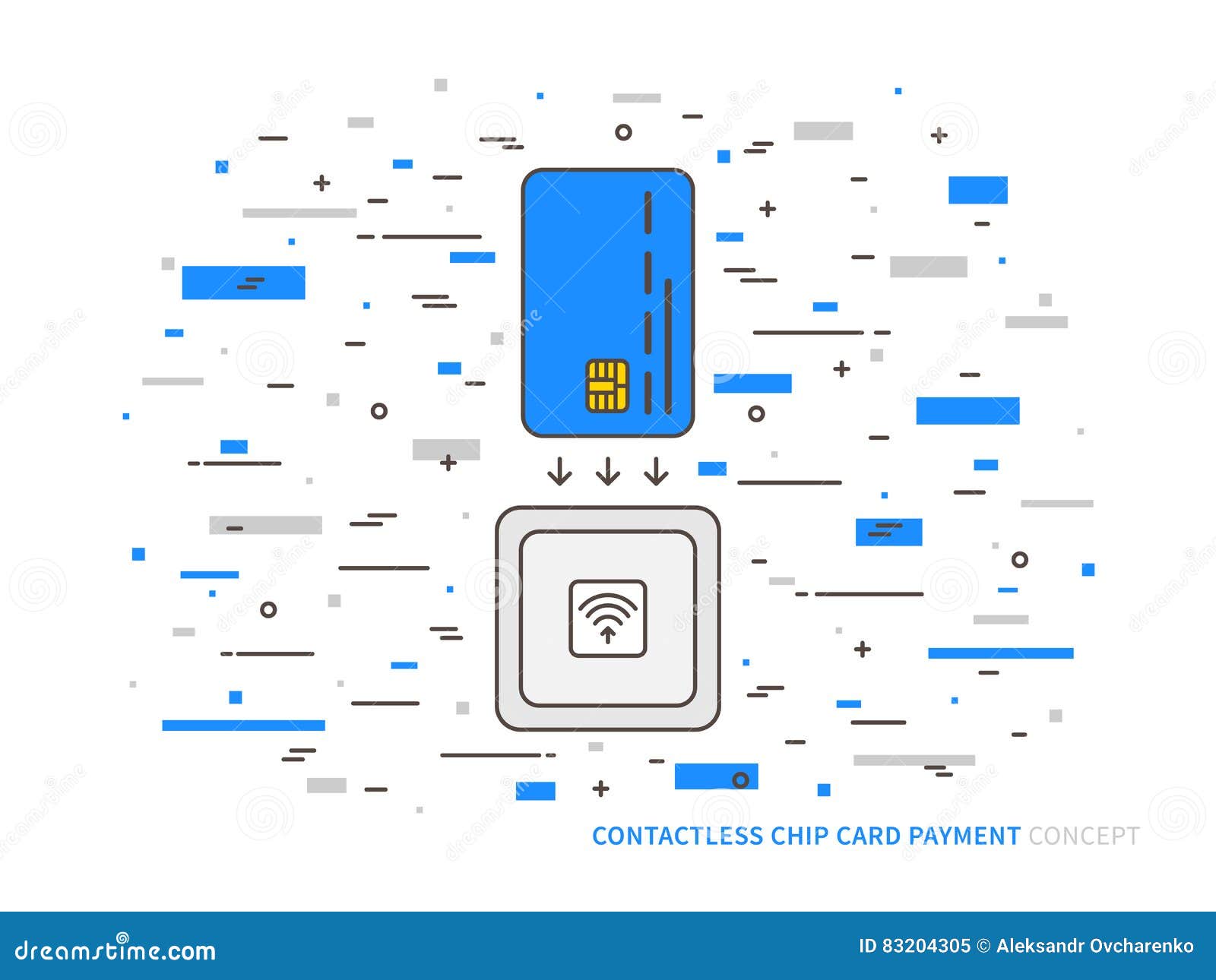 EMV Chip Card Contactless Reader Colorful Vector Editorial Image ...
