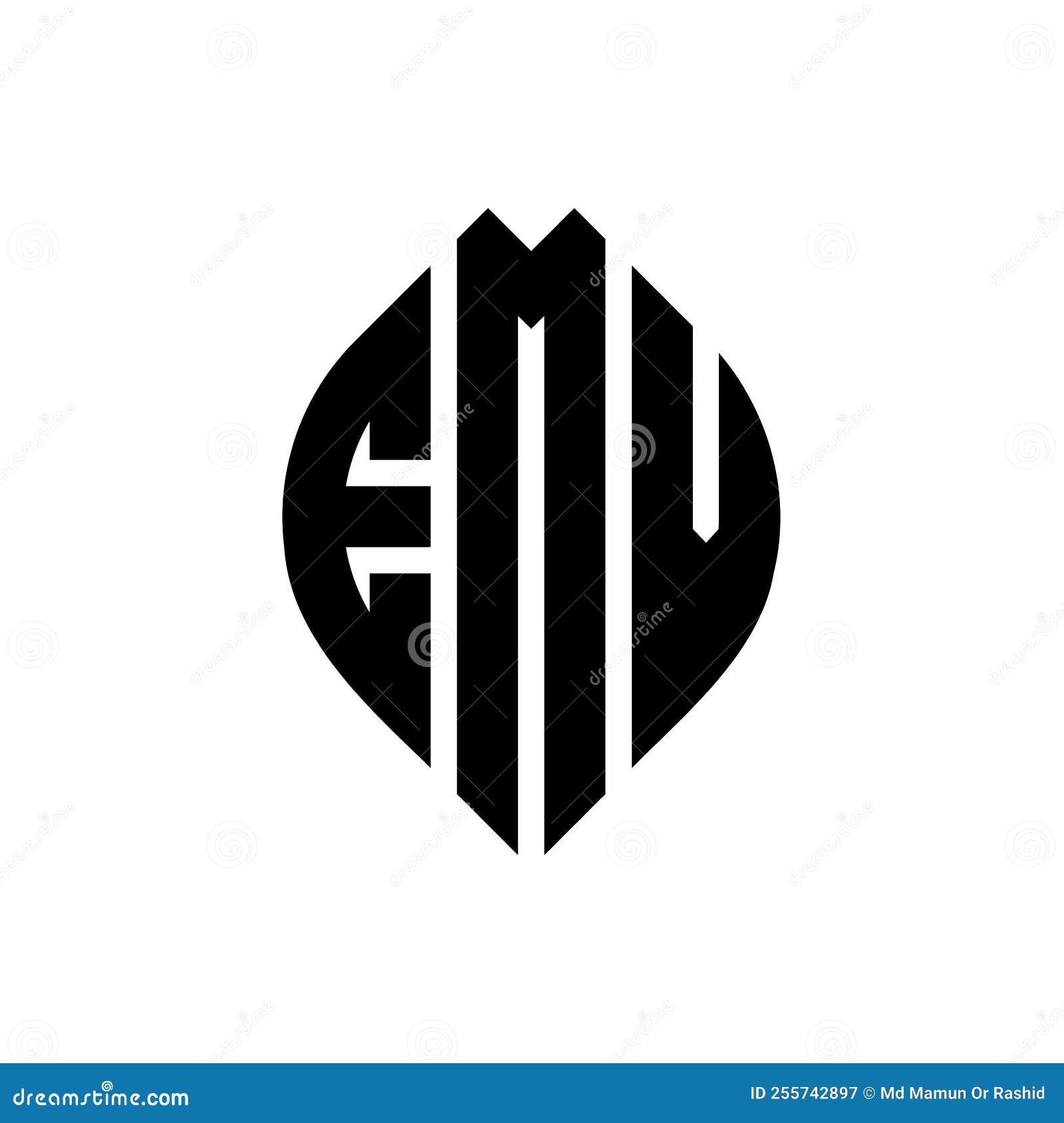 EMV Circle Letter Logo Design with Circle and Ellipse Shape. EMV ...