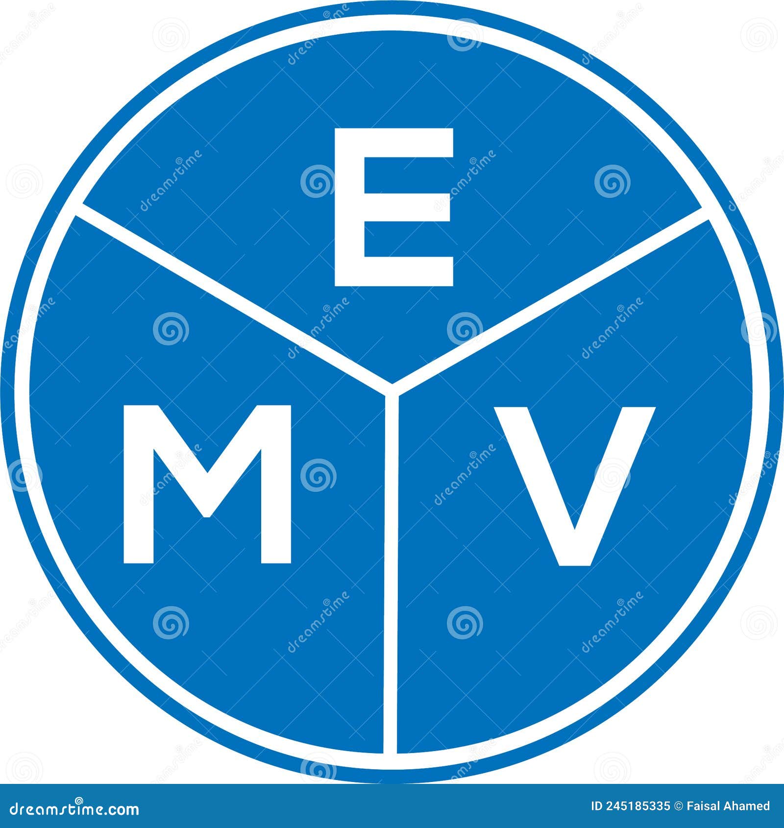 EMV Letter Logo Design on White Background. EMV Creative Circle Letter ...