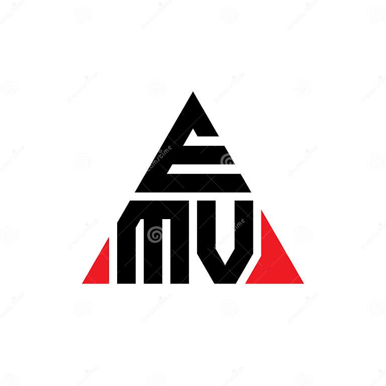 EMV Triangle Letter Logo Design with Triangle Shape. EMV Triangle Logo ...