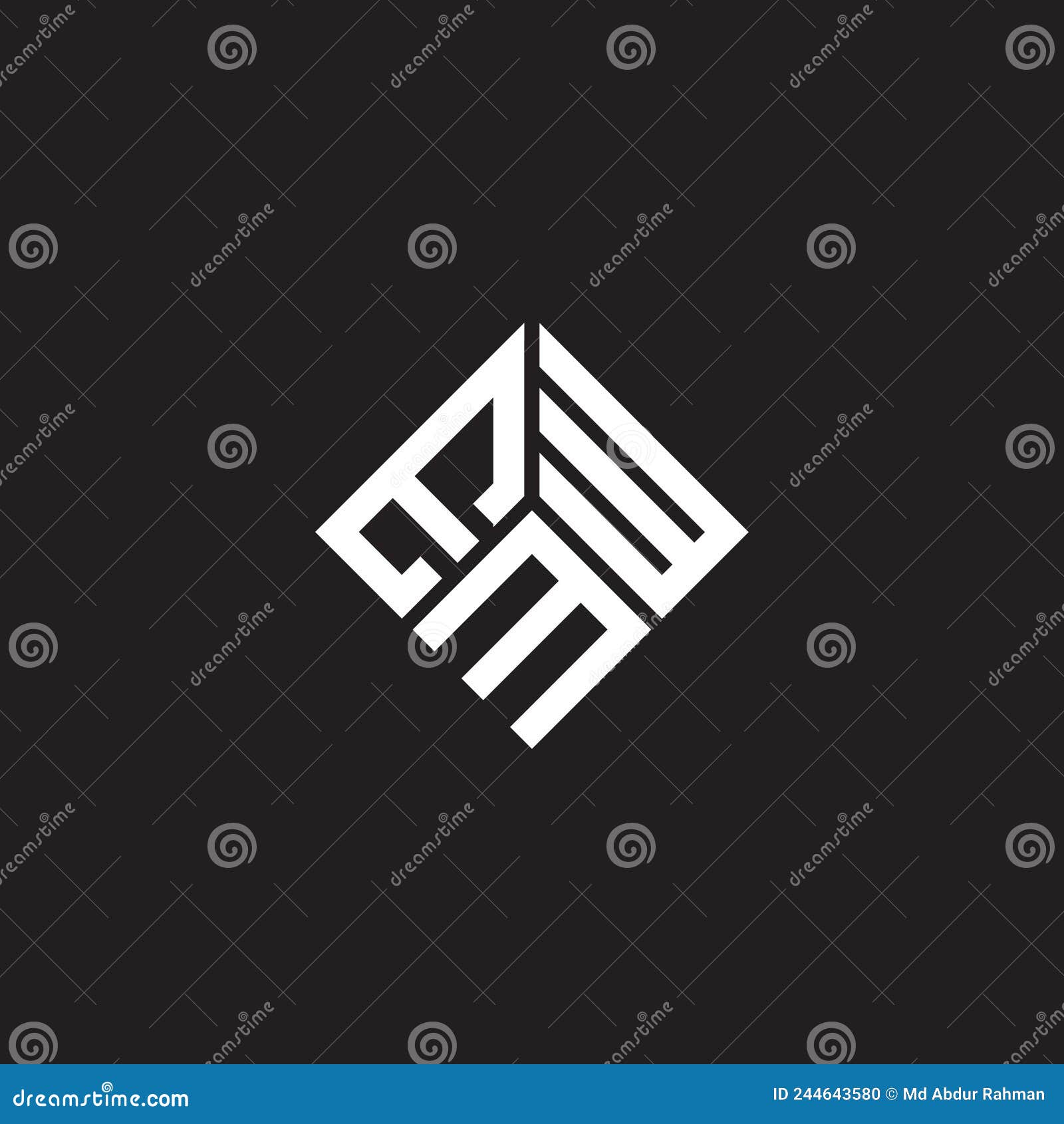 EMW Letter Logo Design On Black Background. EMW Creative Initials ...