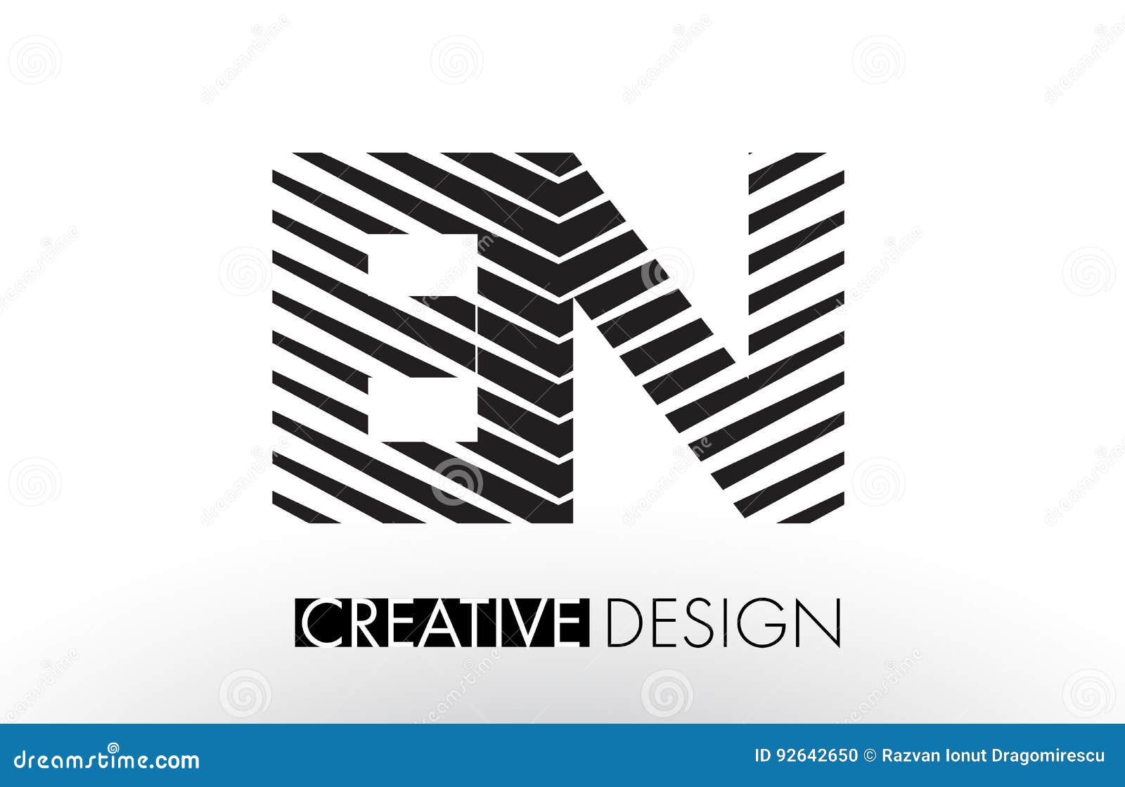 En E N Lines Letter Design With Creative Elegant Zebra Stock Vector Illustration Of Personal