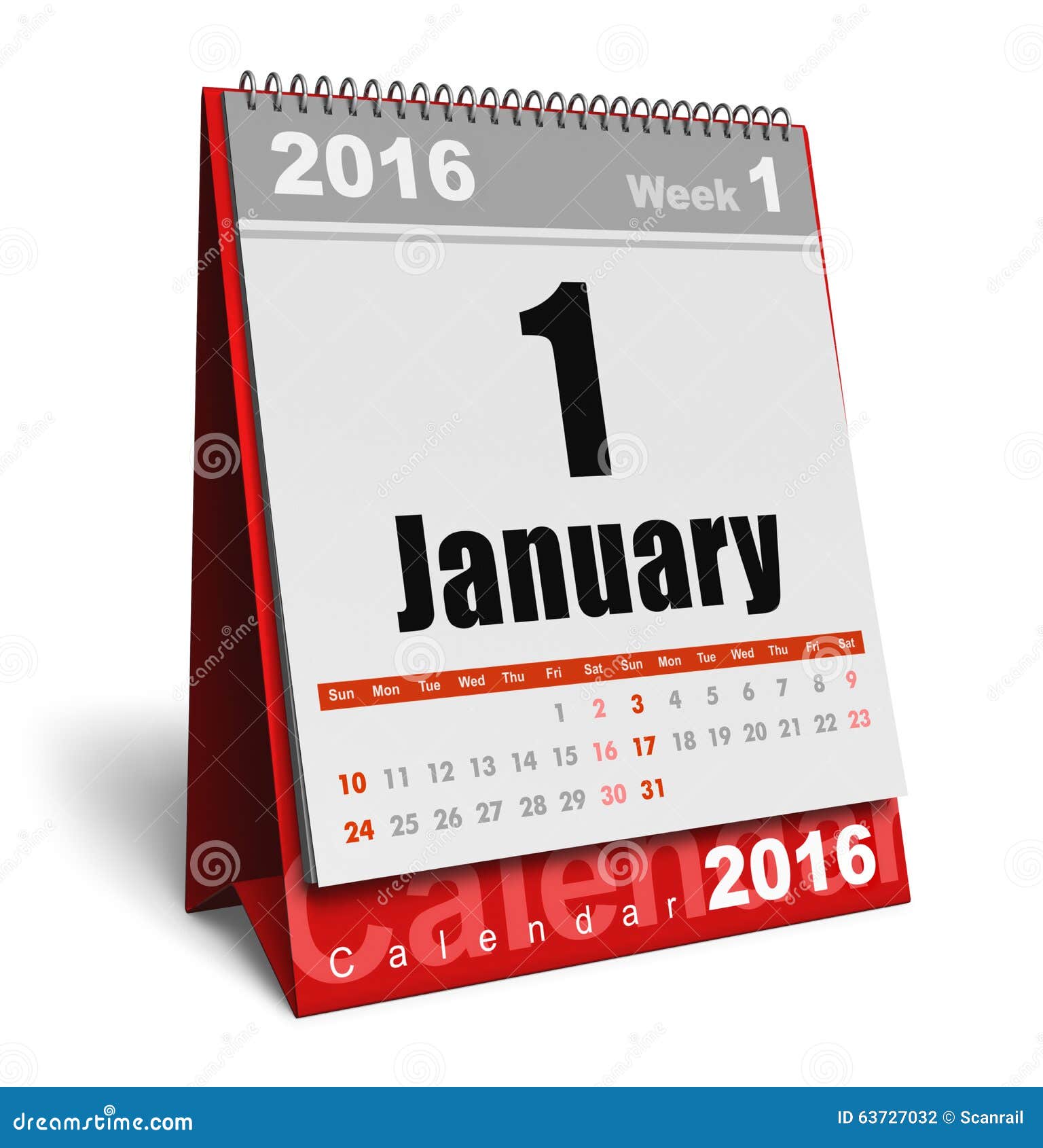 En Enero De 2016 Calendario Stock de ilustración - Ilustración de ...