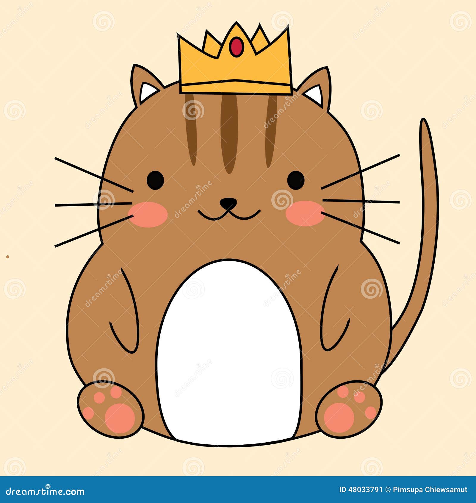 En fet katt vektor illustrationer. Illustration av husdjur - 48033791