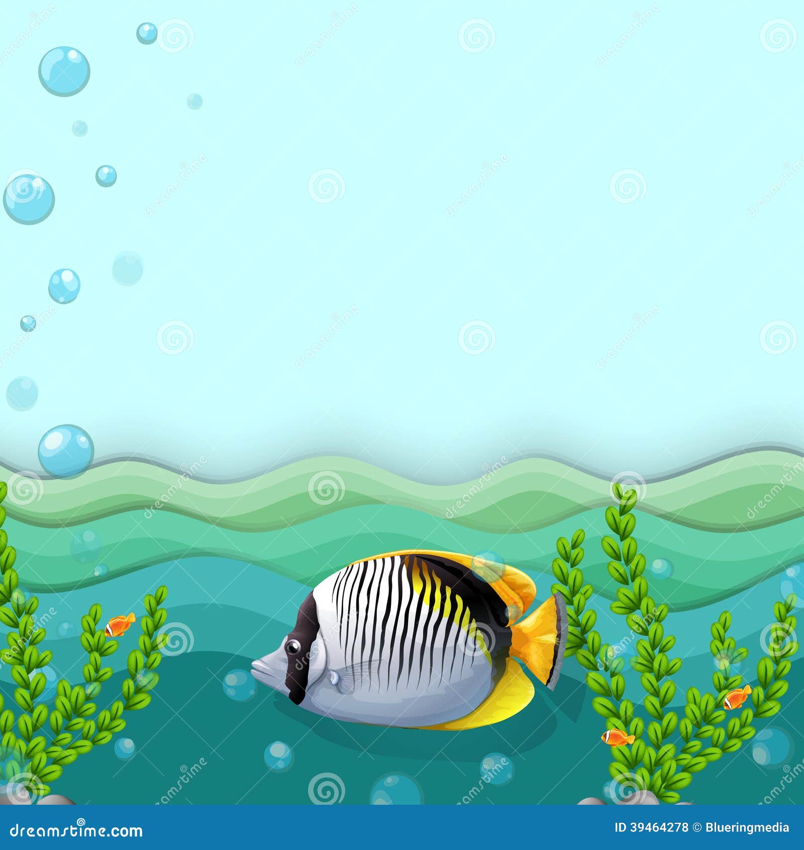 En fisk under havet vektor illustrationer. Illustration av teckning ...