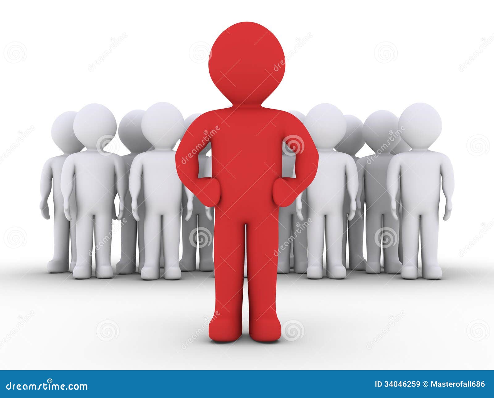 En Grupp Människor Och Deras Ledare Stock Illustrationer - Illustration ...