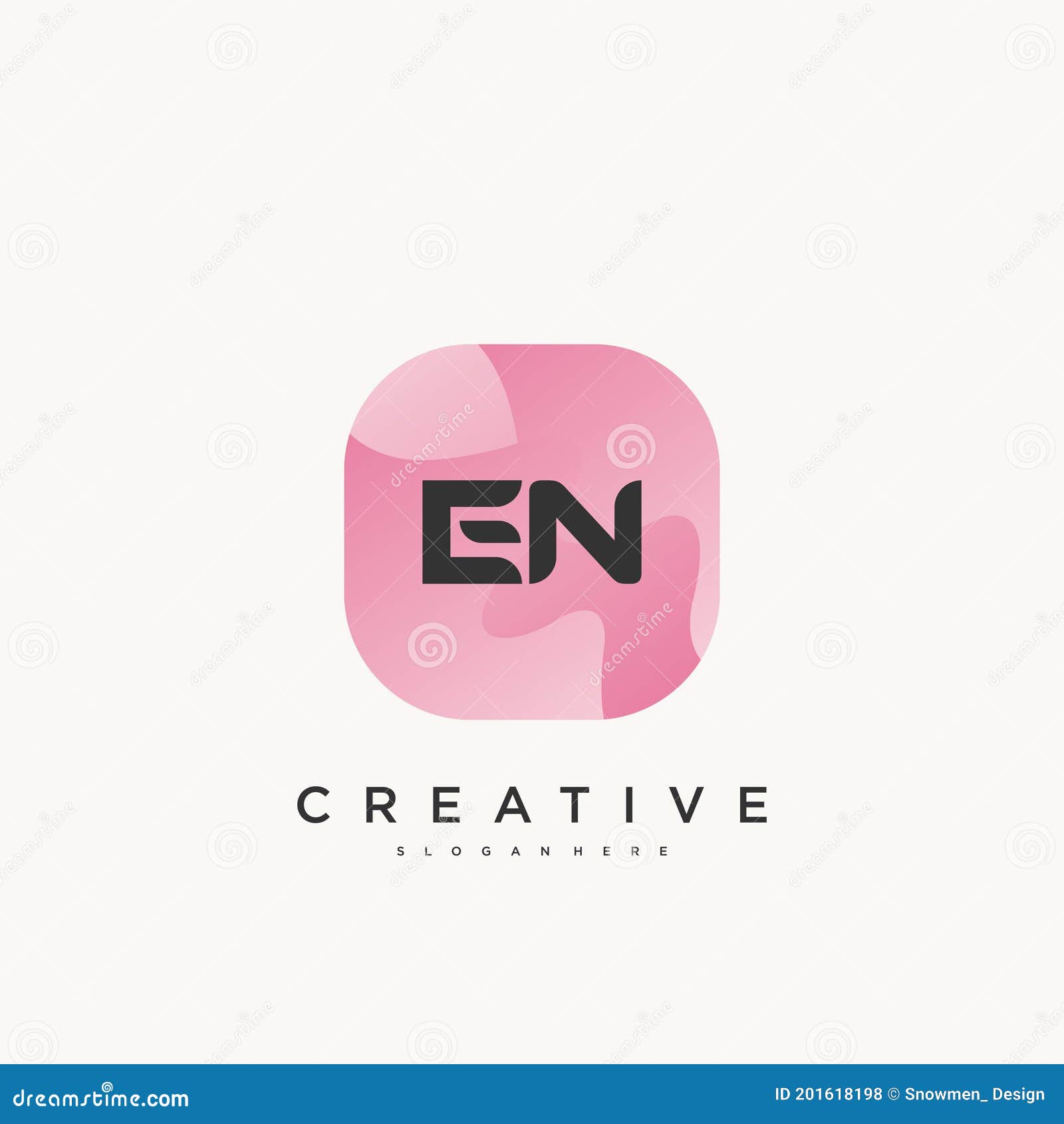 EN Initial Letter Logo Icon Design Template Elements with Wave Colorful ...