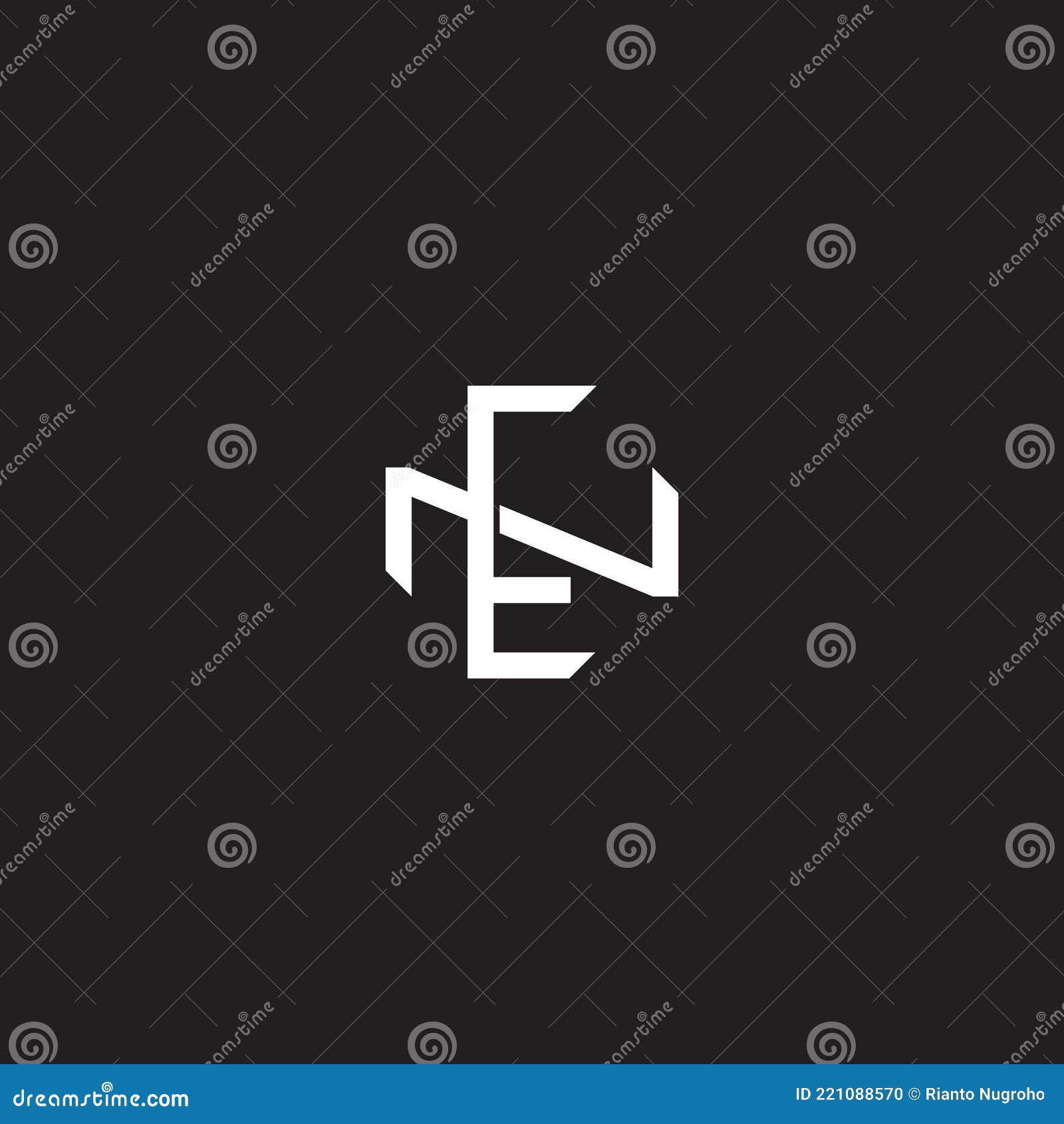 EN Initial Letter Overlapping Interlock Logo Monogram Line Art Style ...