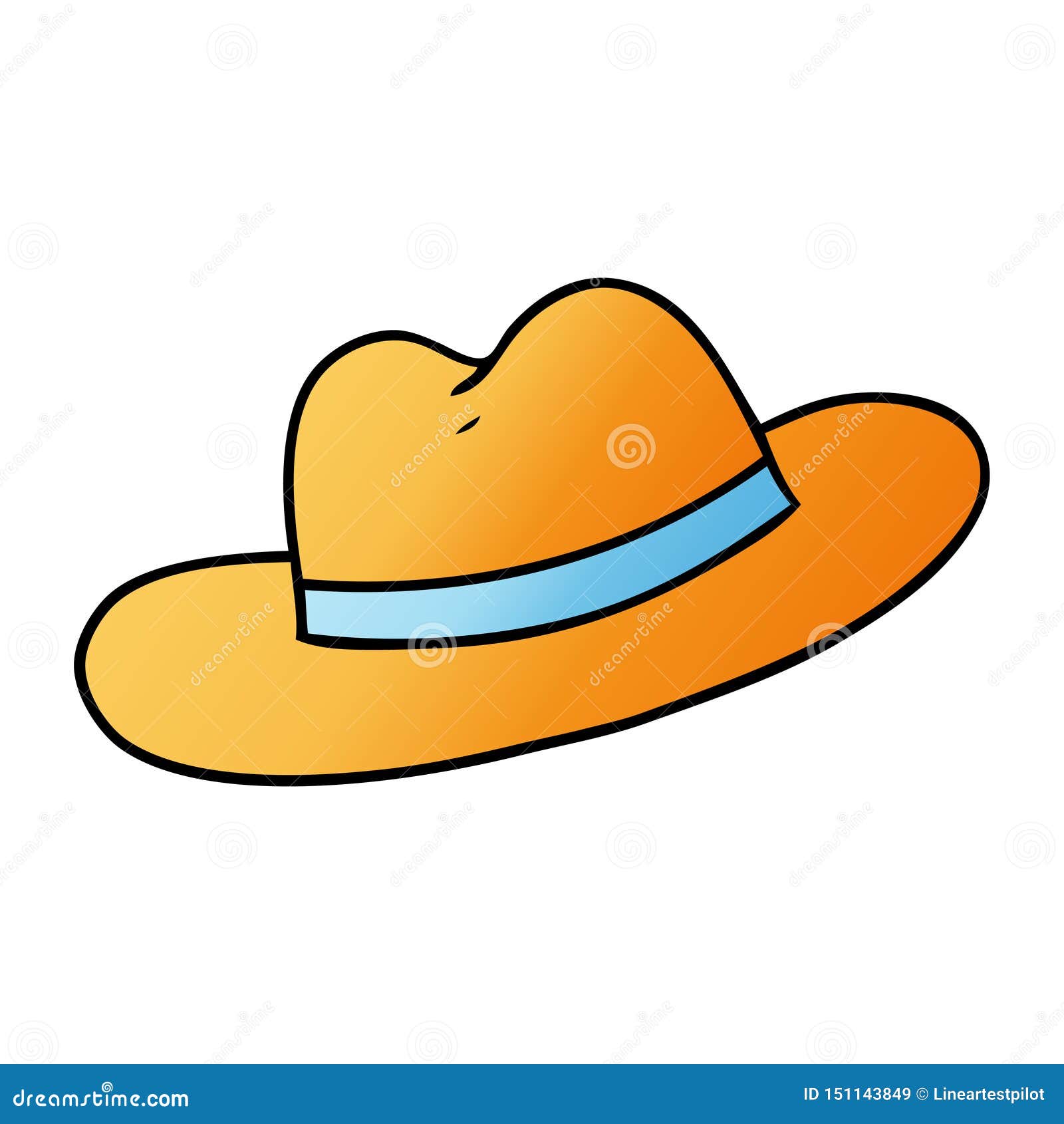 En Kreativ Gradient Tecknad Dodle Av En Hatt Vektor Illustrationer ...