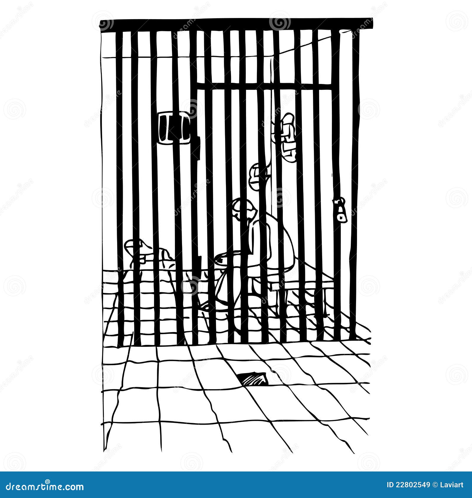 En la prisión stock de ilustración. Ilustración de condenado - 22802549