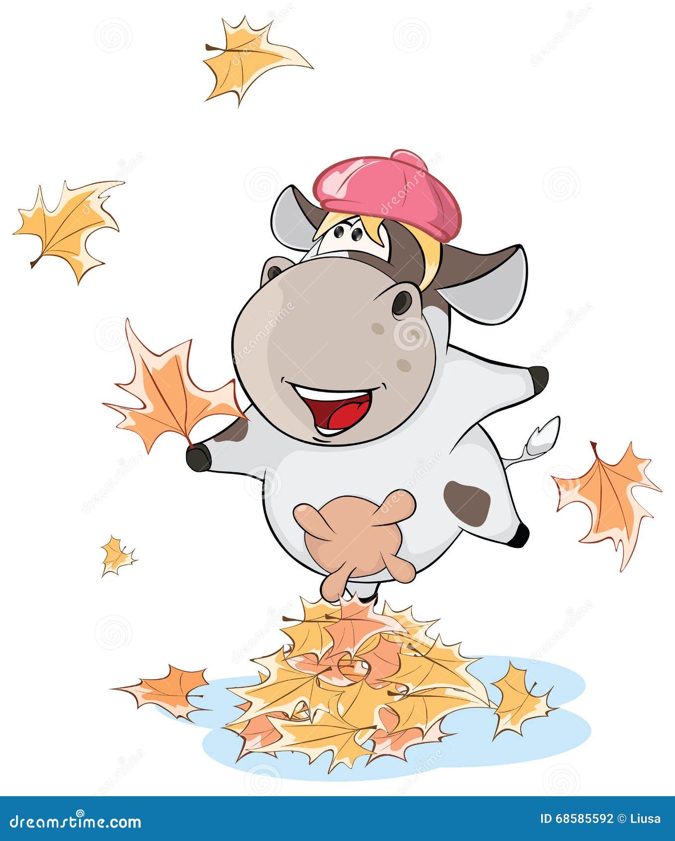 En liten ko cartoon vektor illustrationer. Illustration av karikatyr ...