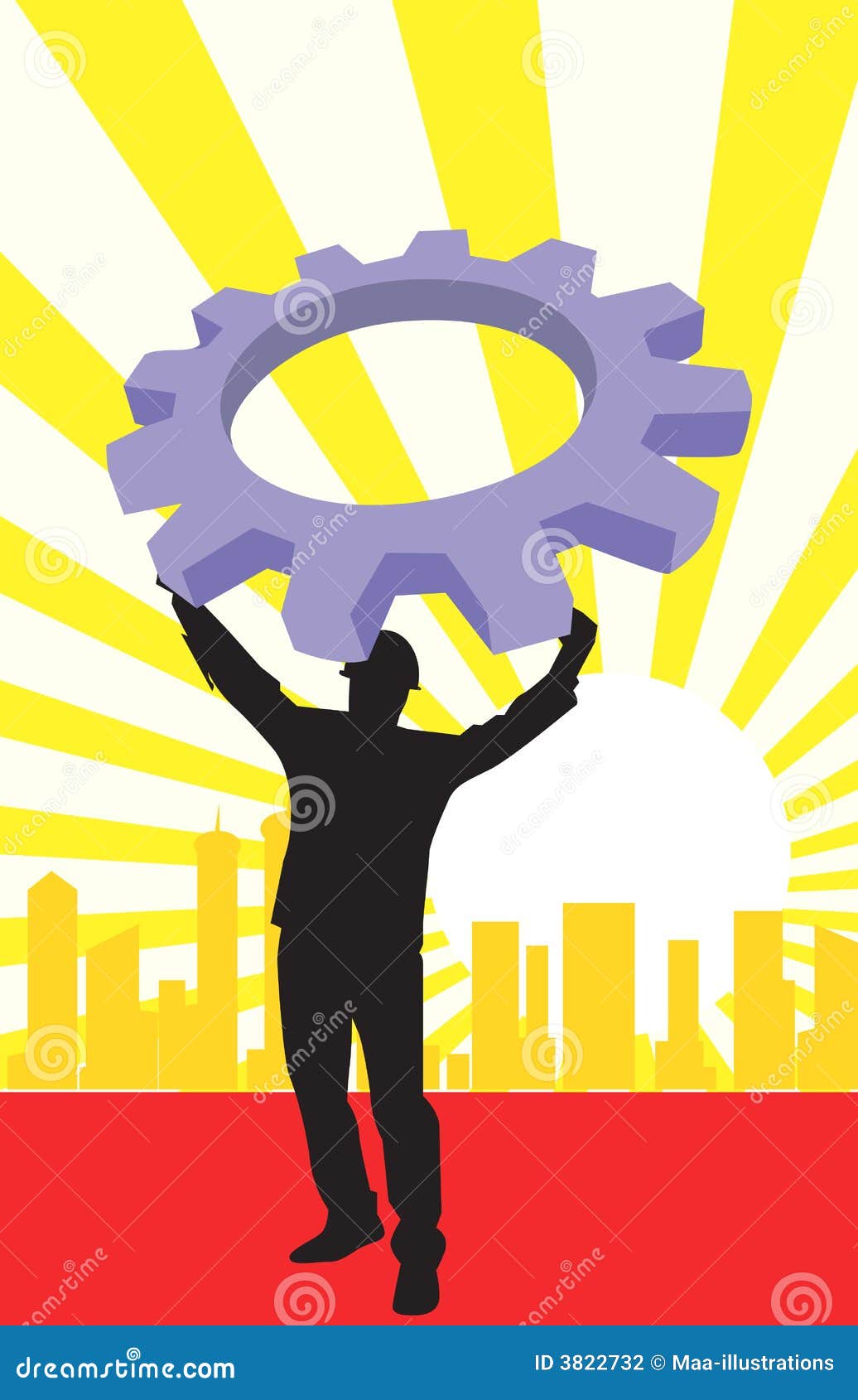 En Man Som Lyfter En Maskin Vektor Illustrationer - Illustration av ...