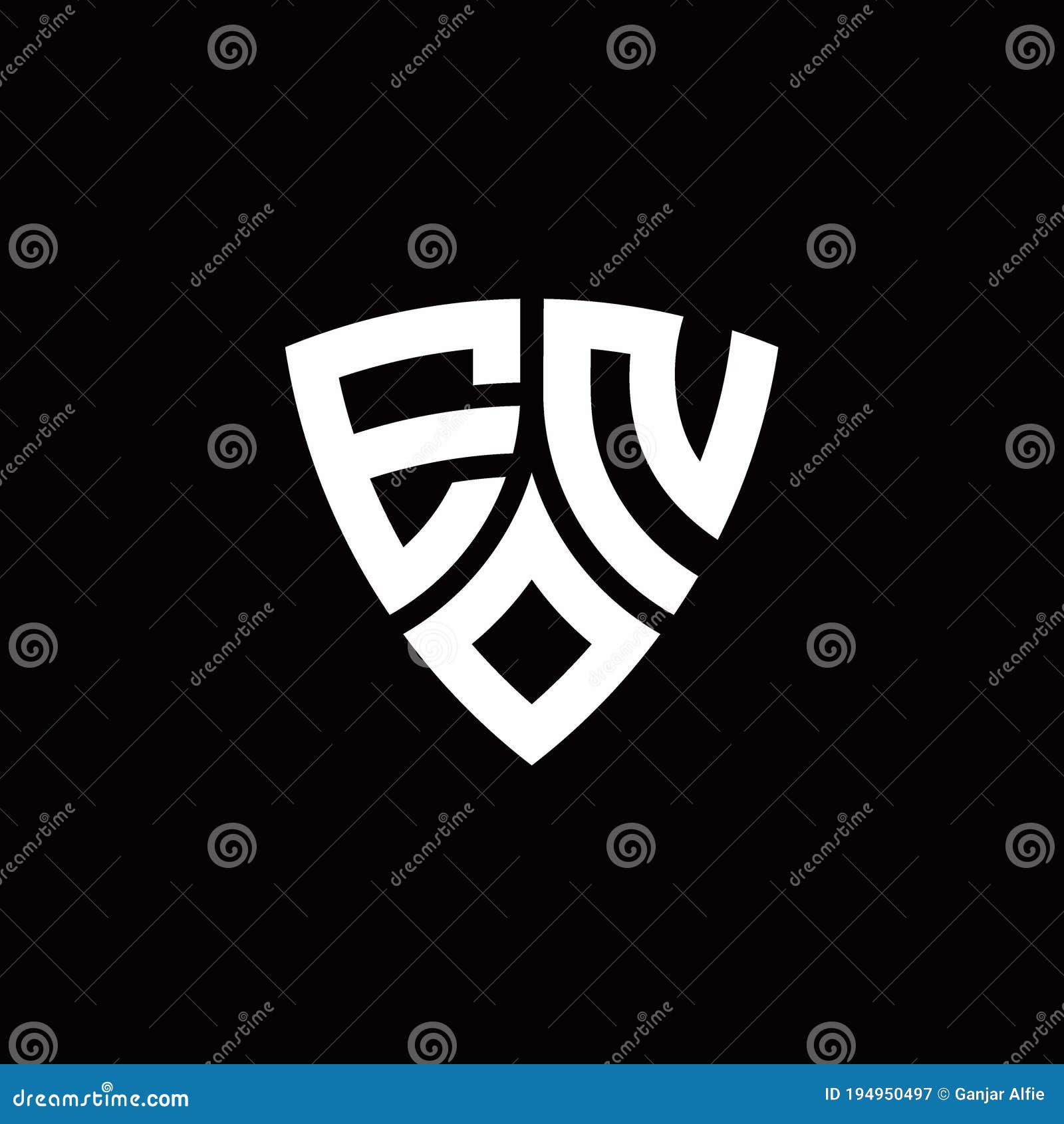 EN Monogram Logo with Modern Shield Style Design Template Stock Vector ...