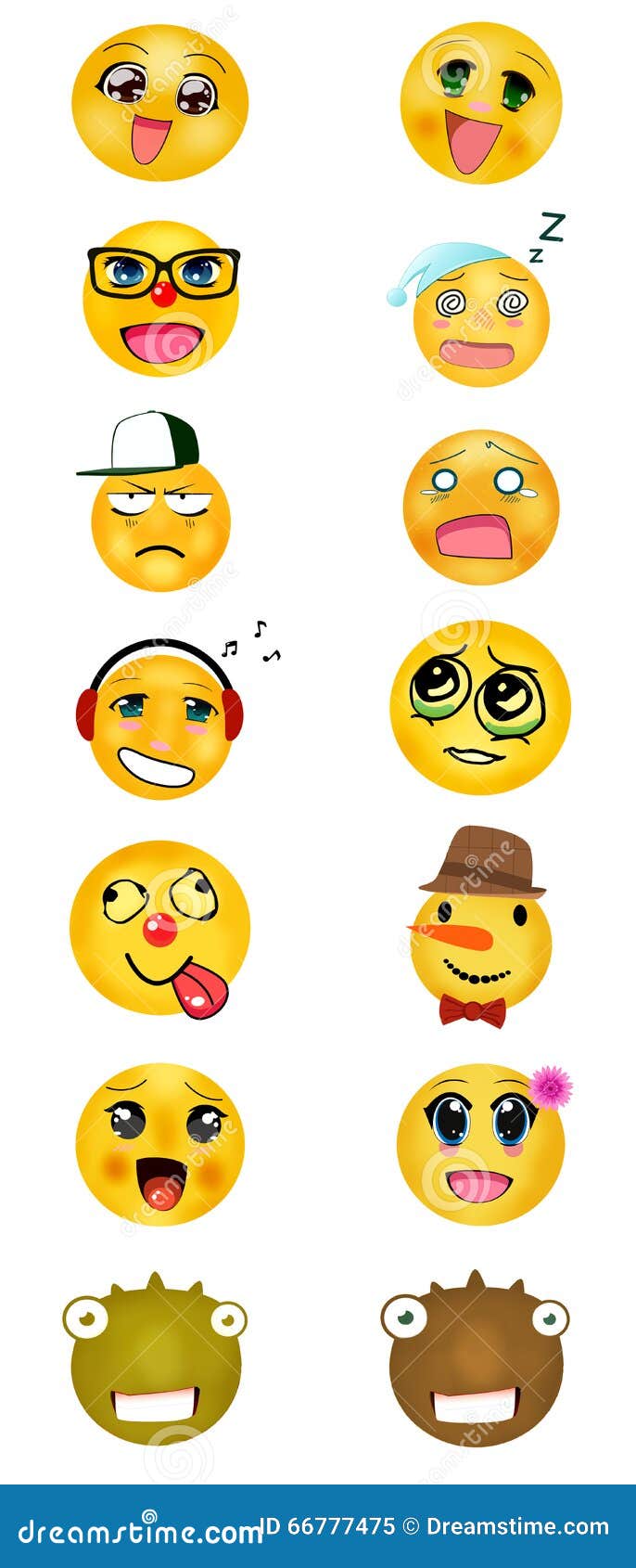 En Uppsättning Av Olika Smileys Stock Illustrationer - Illustration av ...