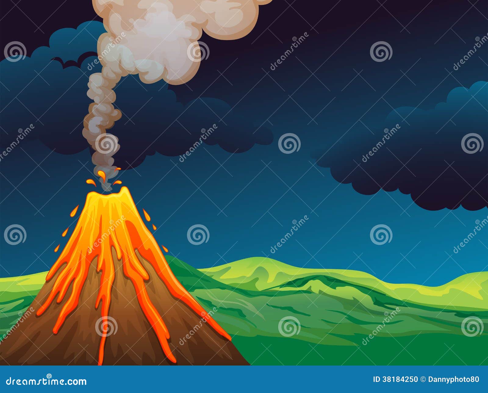 En vulkan vektor illustrationer. Illustration av svart - 38184250