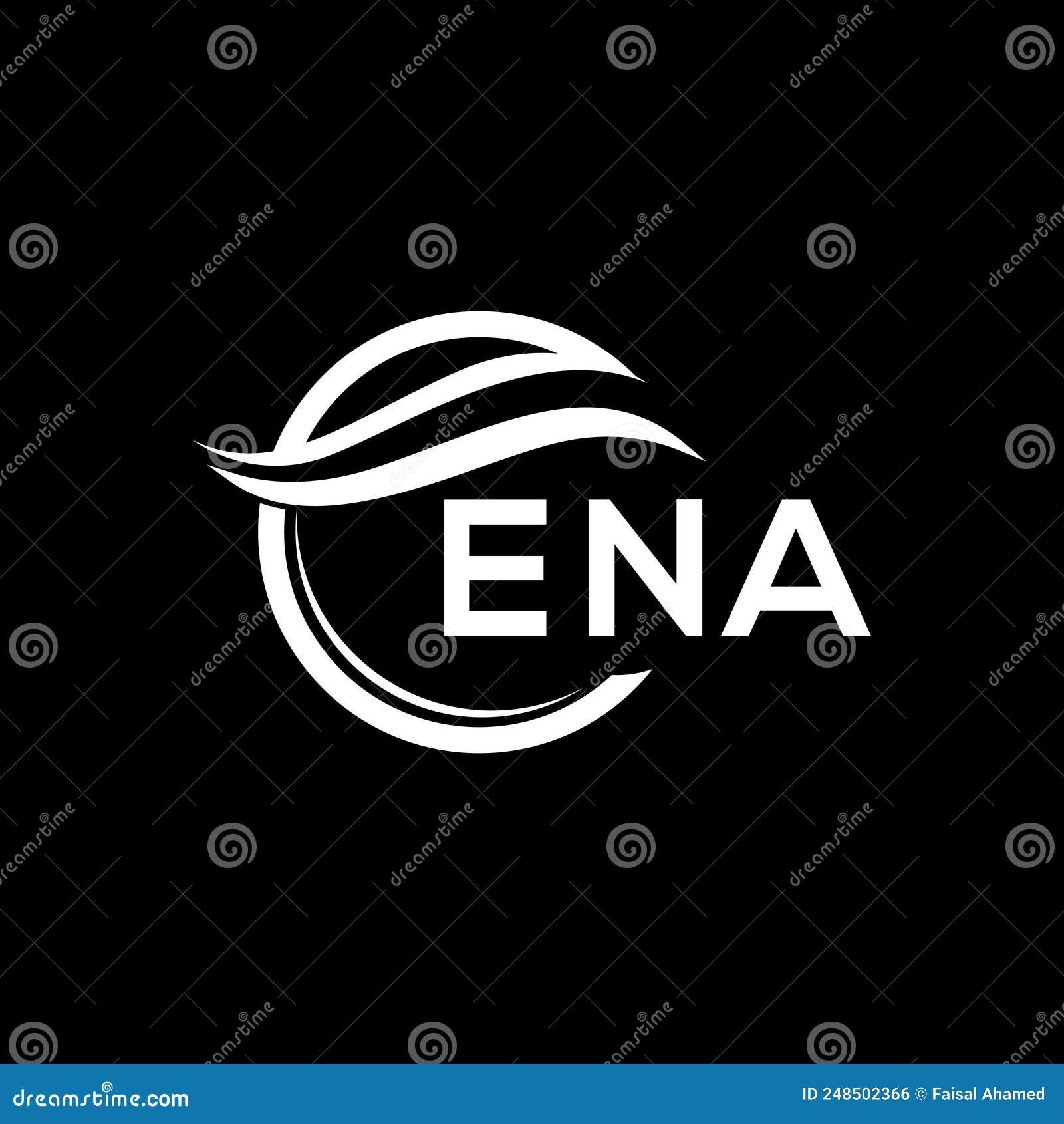 ENA Letter Logo Design On Black Background. ENA Creative Circle Letter ...