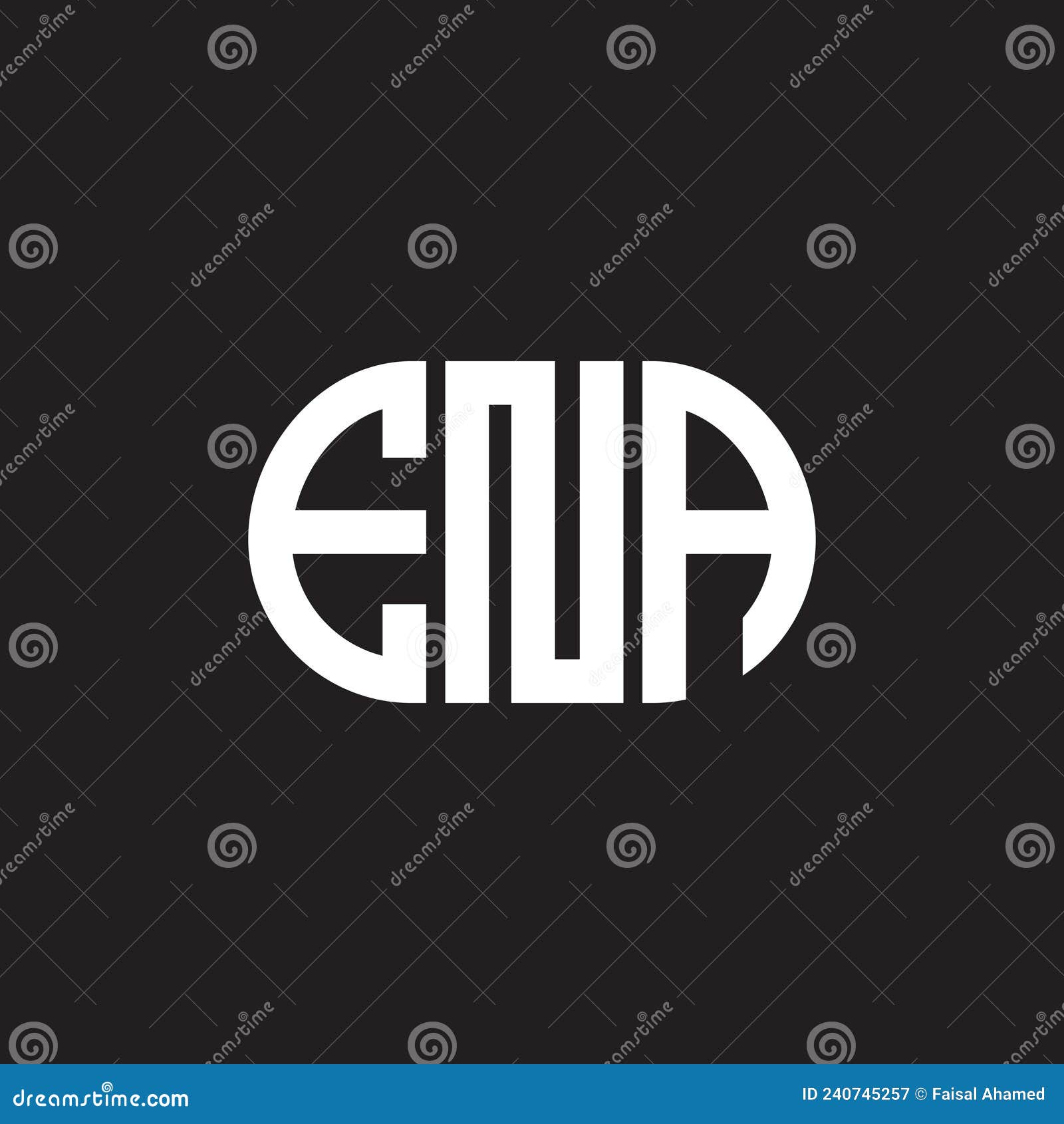 ENA Letter Logo Design on Black Background. ENA Creative Initials ...