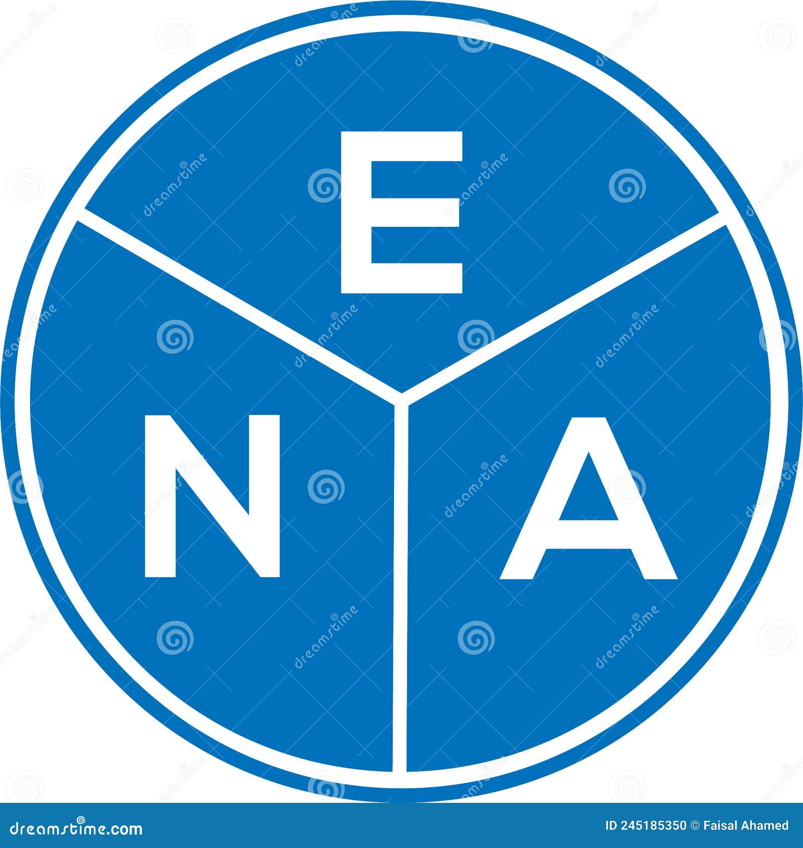 ENA Letter Logo Design On White Background. ENA Creative Circle Letter ...