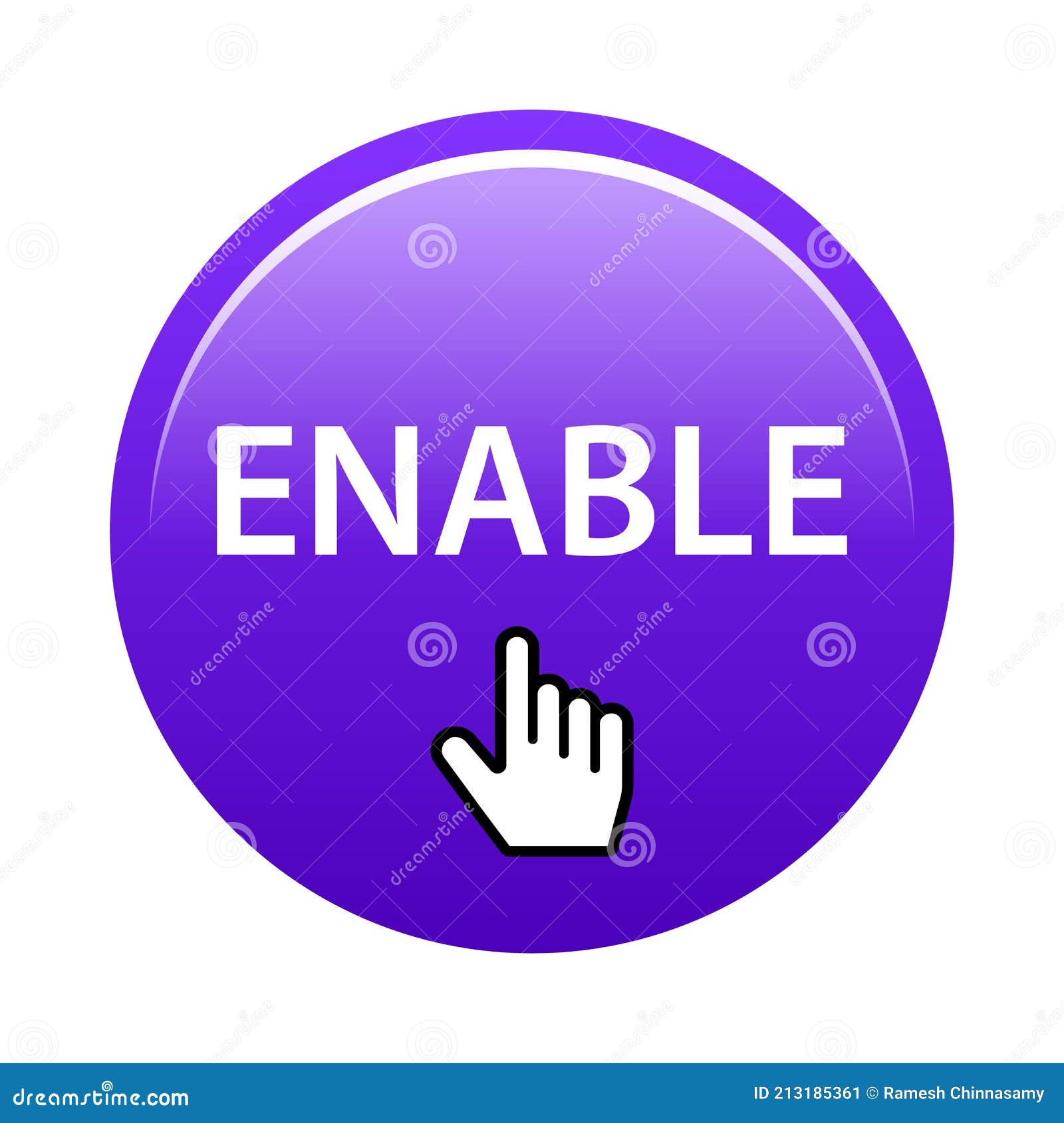 Enable button stock vector. Illustration of download - 213185361