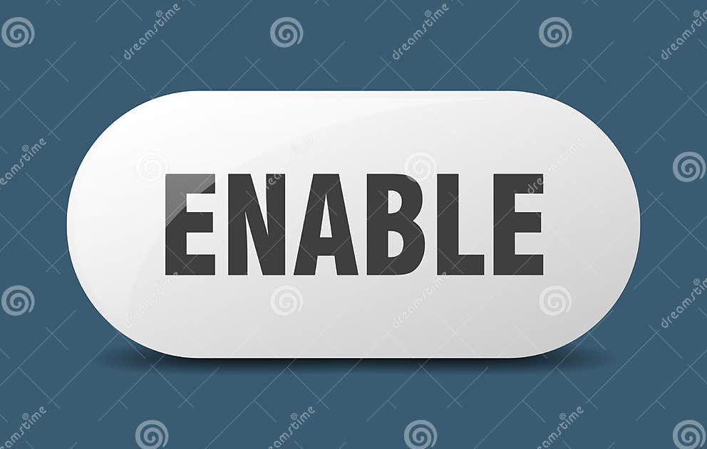 Enable Button. Enable Sign. Key. Push Button Stock Vector ...