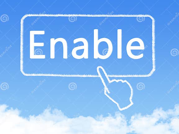 Enable message cloud shape stock illustration. Illustration of symbol ...