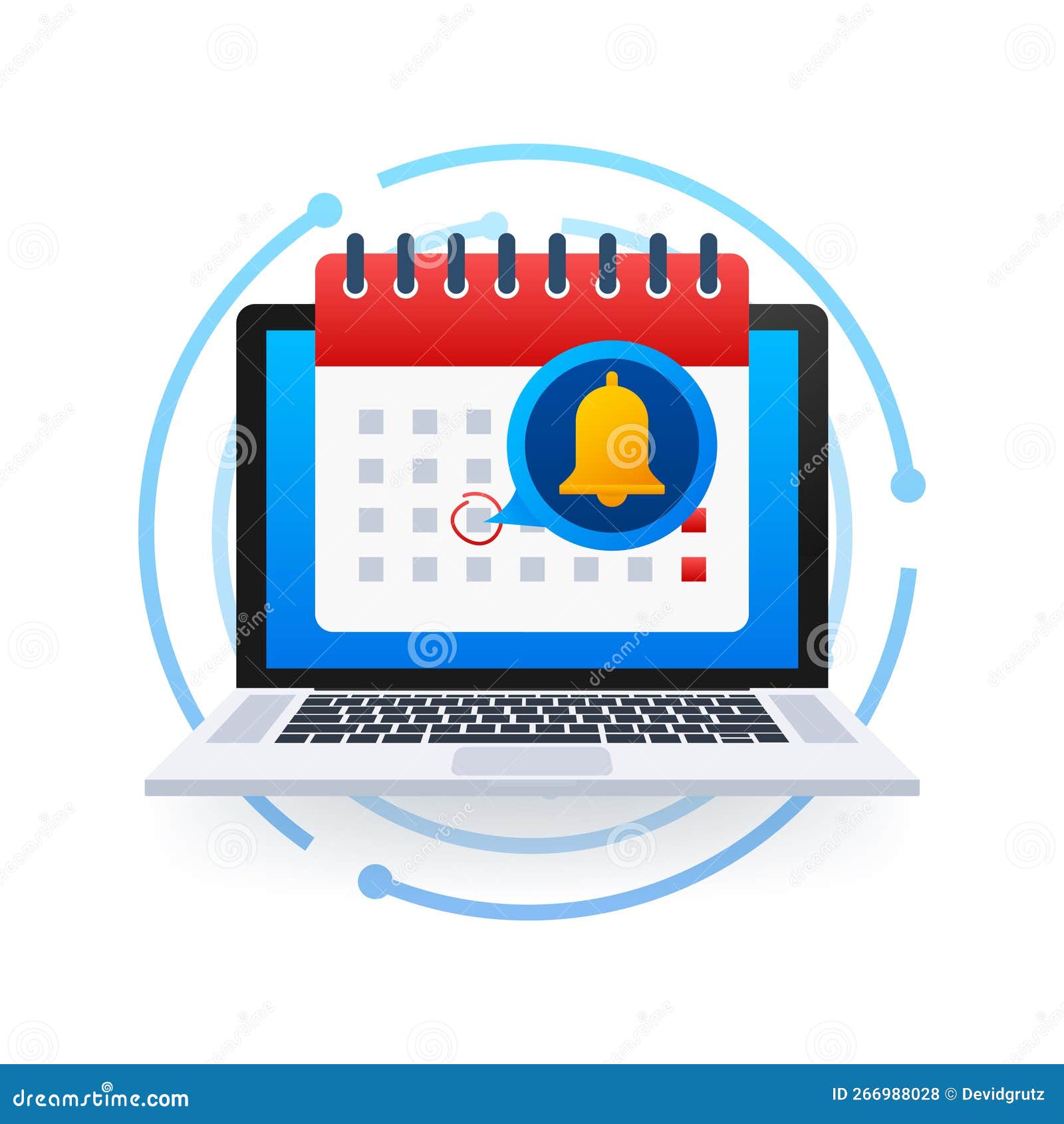 Enable Reminder Notification Icon. Calendar With Bell With Alert Symbol ...