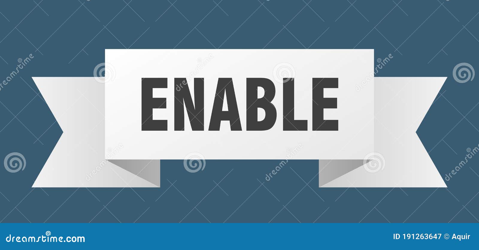 Enable ribbon. stock vector. Illustration of isolated - 191263647