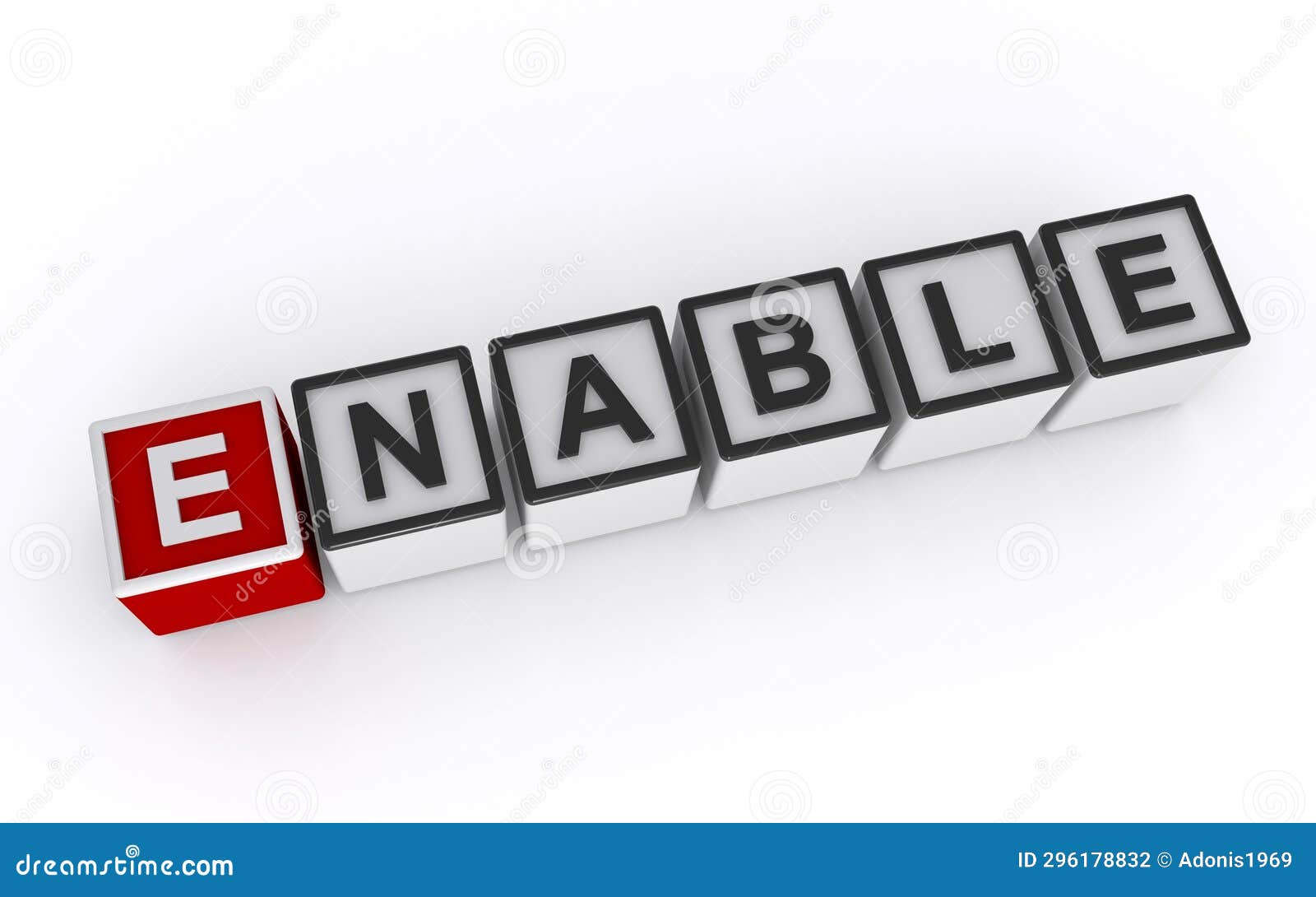 Enable word block on white stock photo. Image of business - 296178832