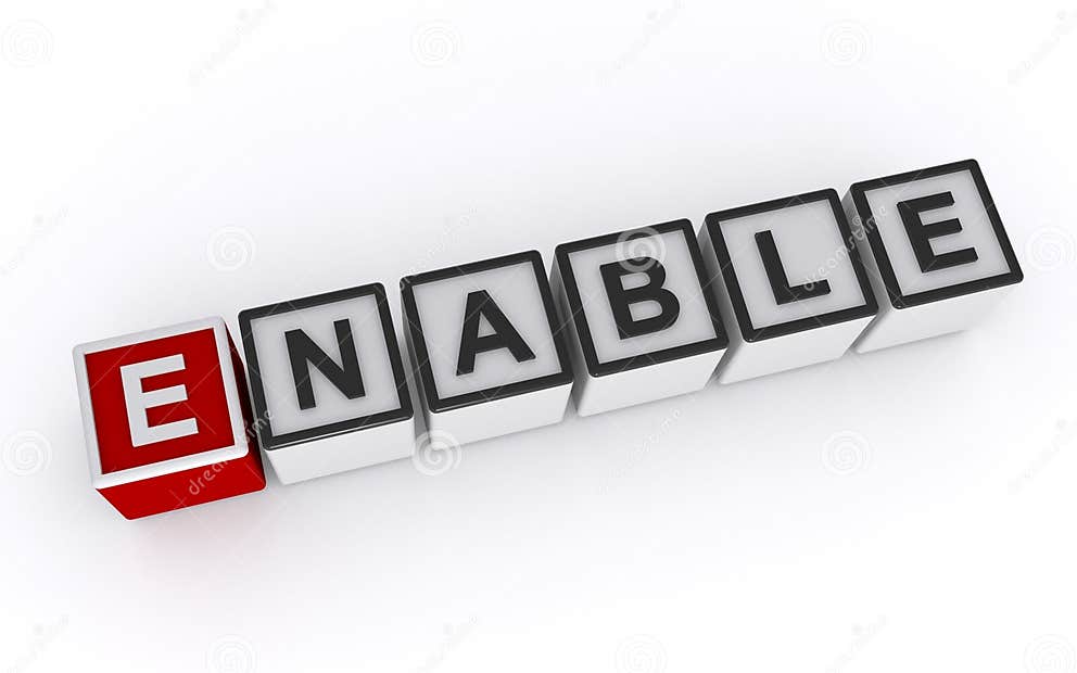 Enable word block on white stock photo. Image of business - 296178832