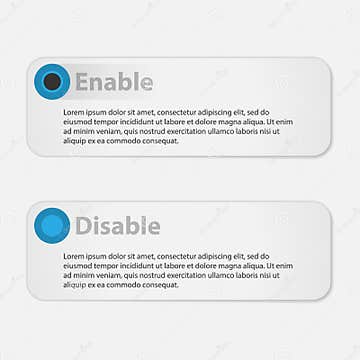 Enabled and Disabled Option. Vector Template for Text Stock Vector ...