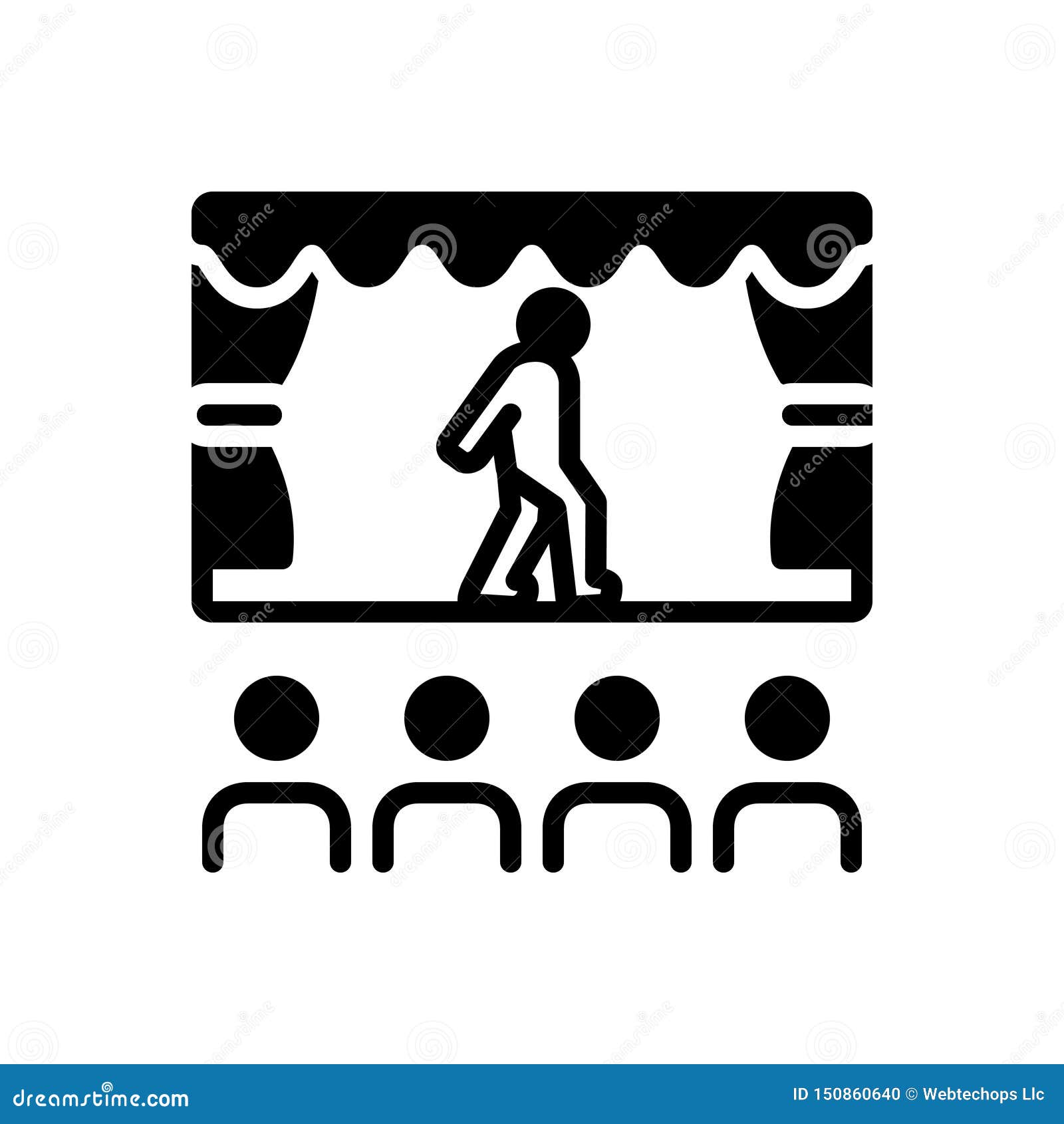 Black Solid Icon for Enact, Perform and Act Stock Vector - Illustration ...