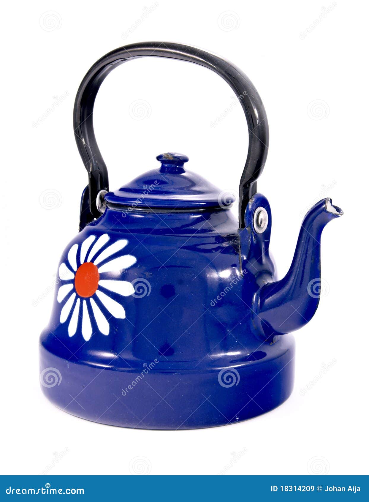 Enamel kettle stock image. Image of household, antique - 18314209