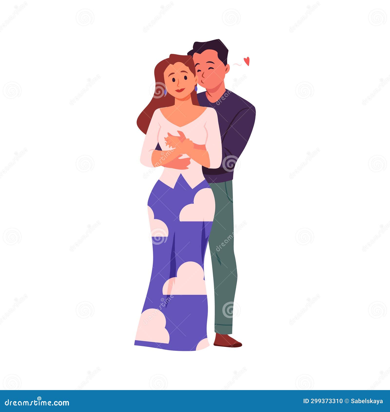 Enamored Couple Hugging And Kissing Vector Love Relationship Romantic
