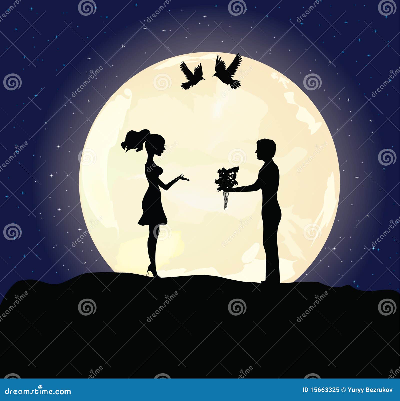 Enamored Pair of the Man and the Woman Stock Vector - Illustration of ...