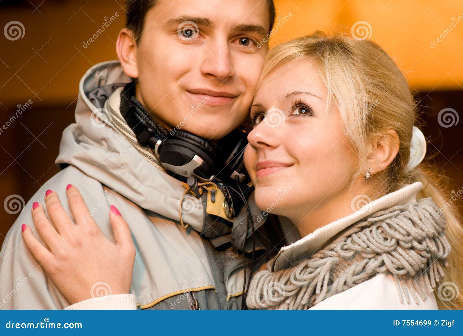 Enamoured couple stock image. Image of engagement, embracing - 7554699