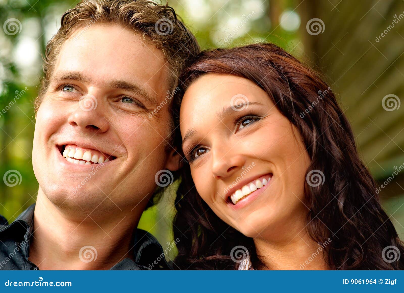 Enamoured pair closeup stock photo. Image of laugh, brunette - 9061964