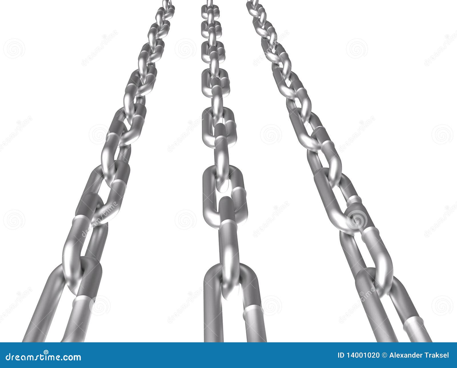 Encadenamiento Del Metal 3d Aislado En Blanco Stock de ilustración ...