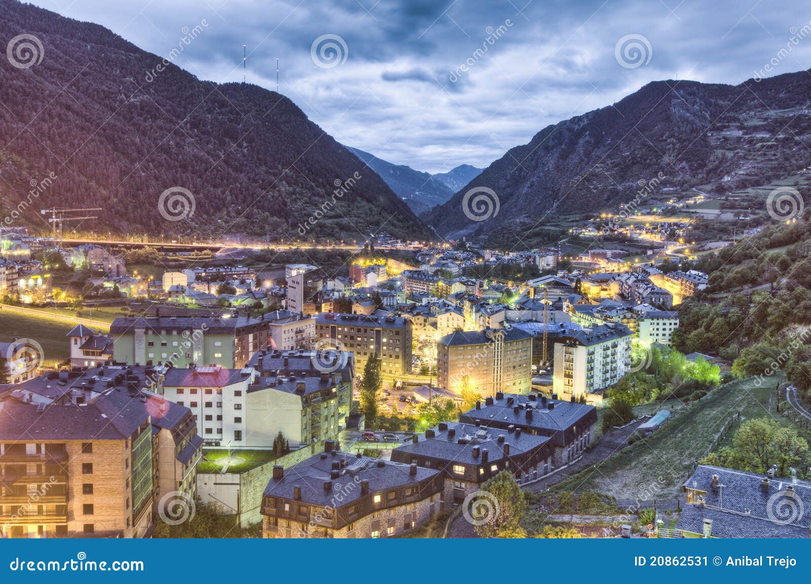 Encamp Aerial View, Andorra Stock Image - Image of andorra, structure ...