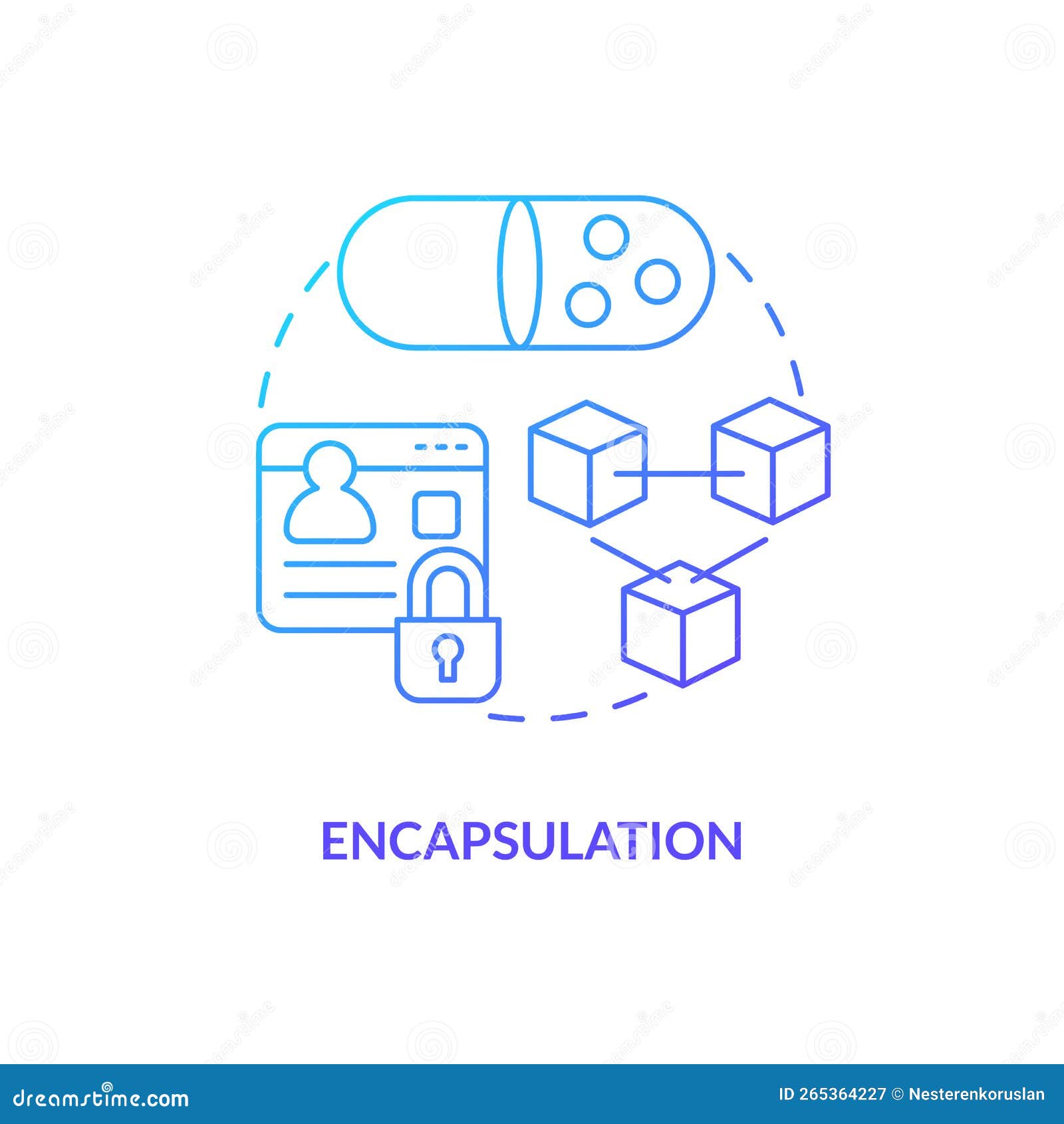 Encapsulation Blue Gradient Concept Icon Stock Illustration ... Encapsulation Blue Gradient Concept Icon Stock Illustration ...