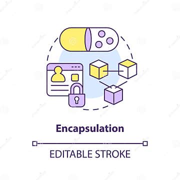 Encapsulation concept icon stock vector. Illustration of feature ...