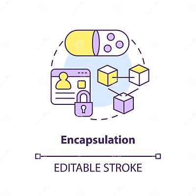 Encapsulation concept icon stock vector. Illustration of feature ...