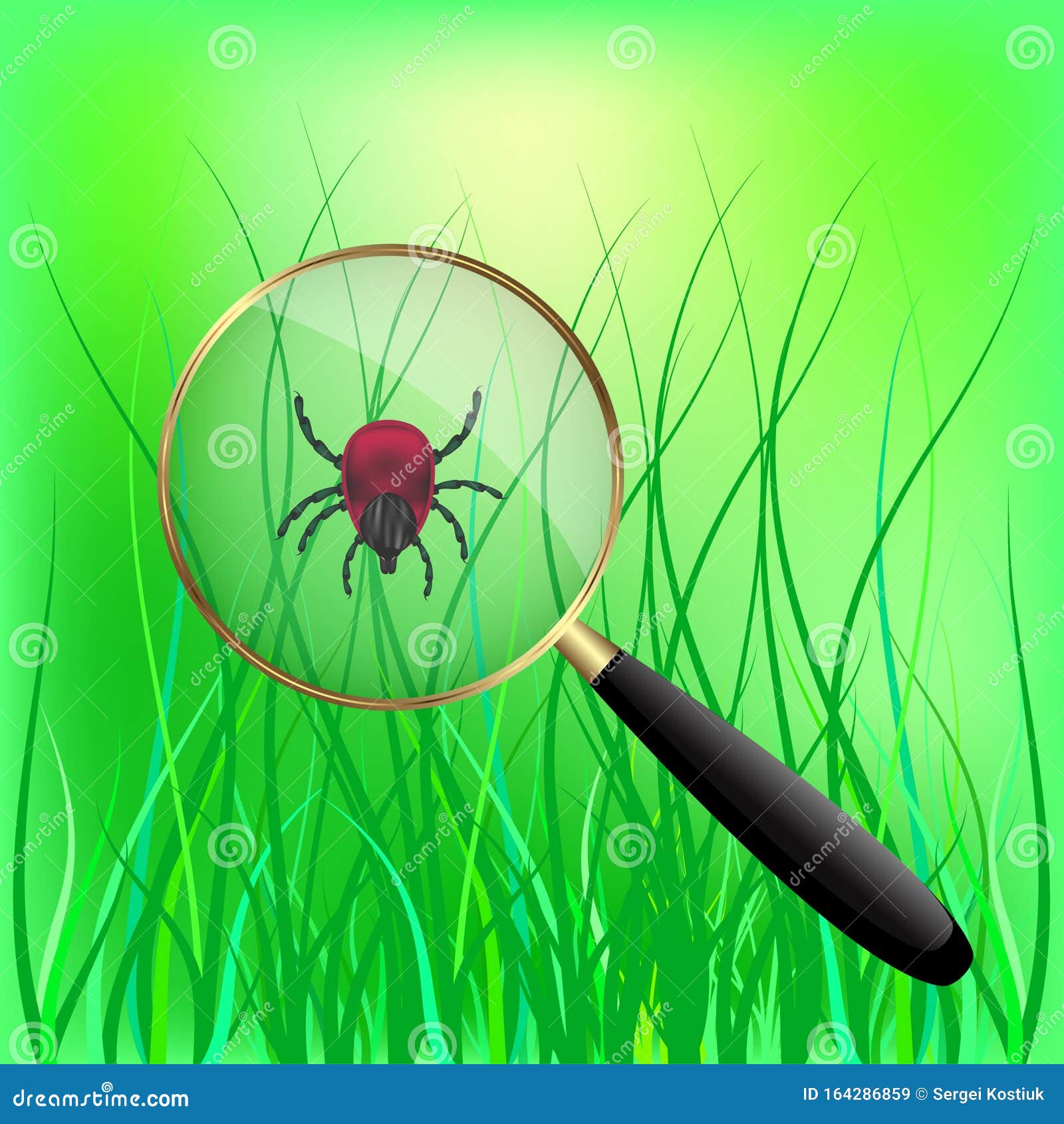 Encephalitis Mite Bites Through Human Skin Cartoon Vector ...