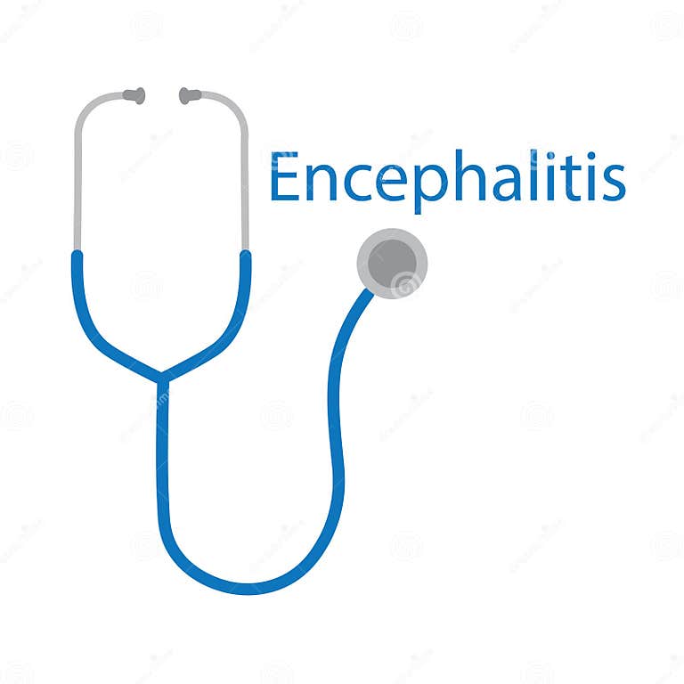 Encephalitis Word and Stethoscope Icon Stock Vector - Illustration of ...