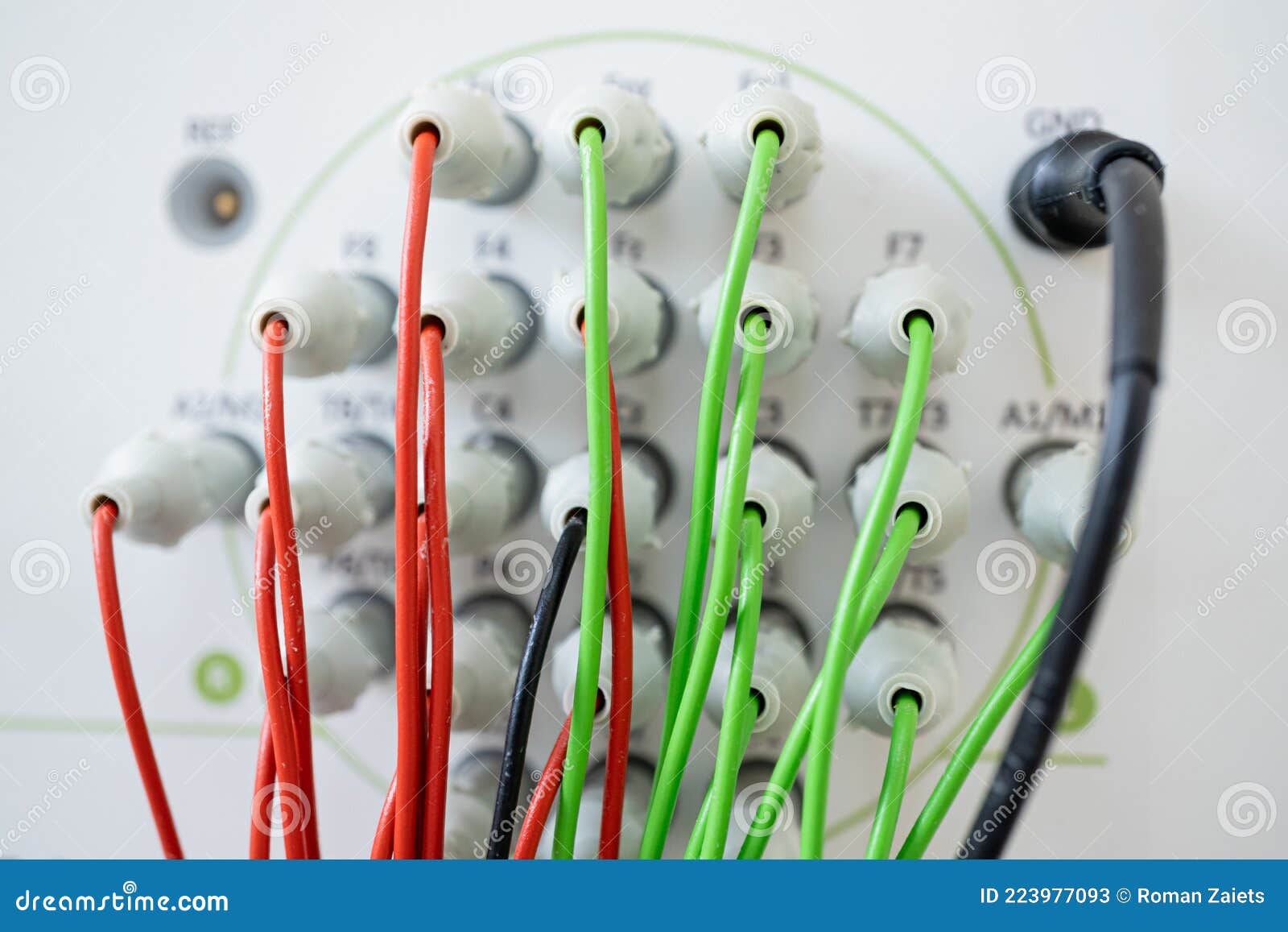 Encephalograph with Green and Red Wires at Modern Medical Center Stock ... Encephalograph with Green and Red Wires at Modern Medical Center Stock ...
