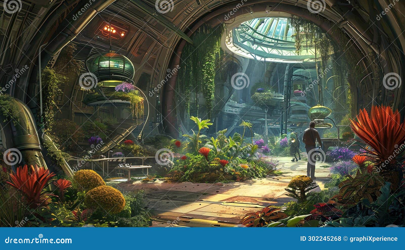 Enchanted Alien Botanical Garden Stock Illustration - Illustration of ...