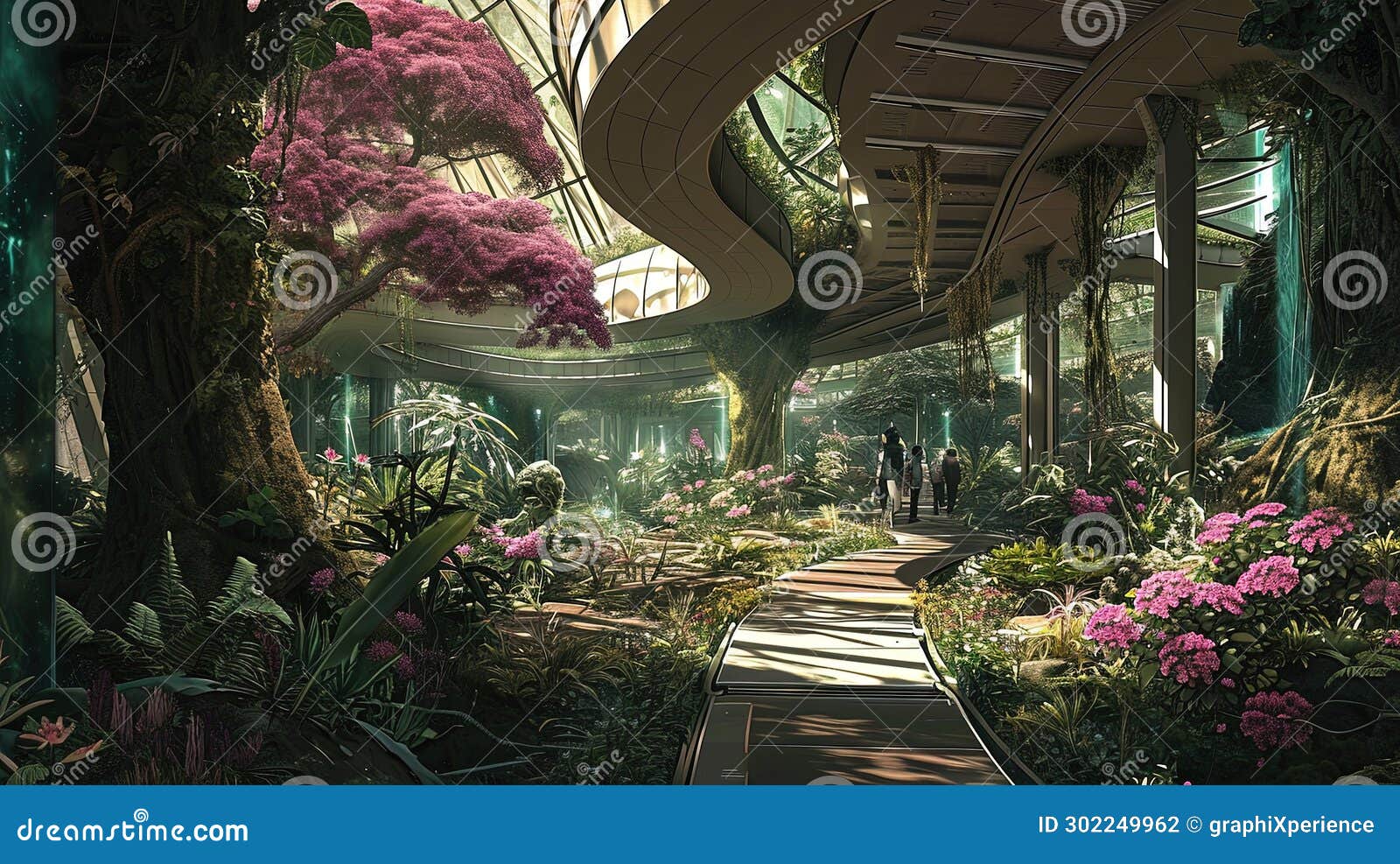 Enchanted Alien Botanical Garden Stock Illustration - Illustration of ...