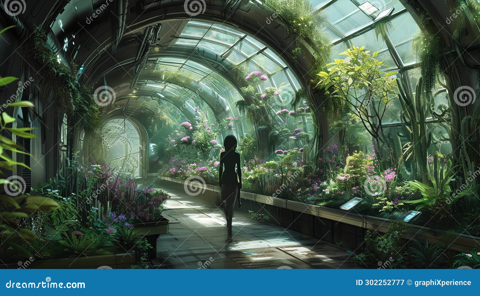 Enchanted Alien Botanical Garden Stock Illustration - Illustration of ...