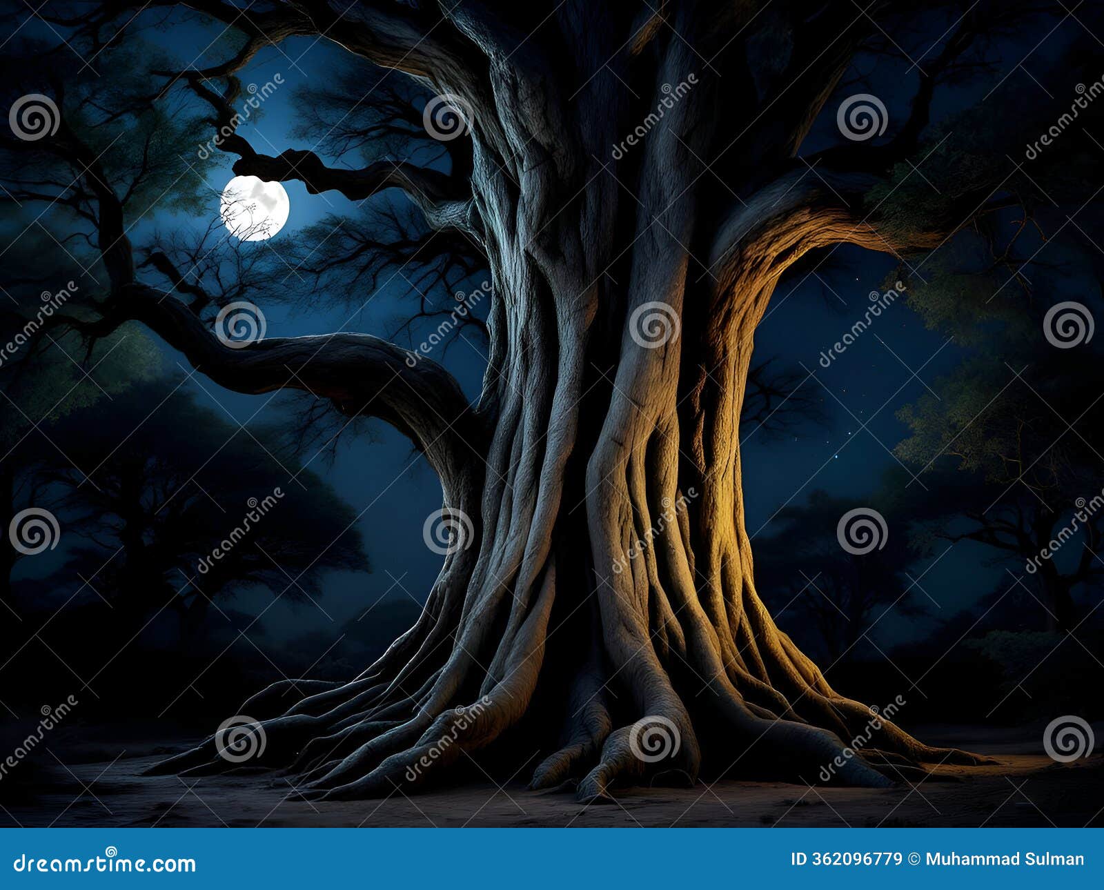 Enchanted Ancient Forest With Spooky Trees Fog And Abundant Mushrooms ...