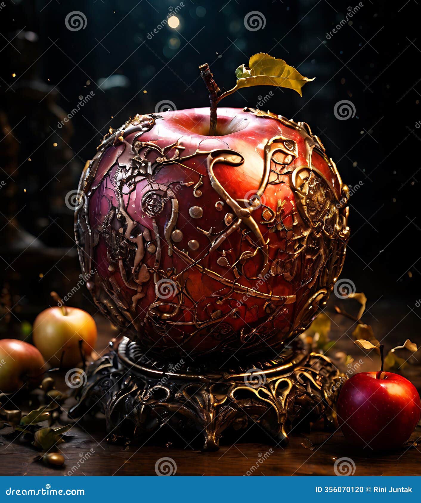 An Enchanted Apple Surrounded by Hovering Runes, Illustration Stock ...